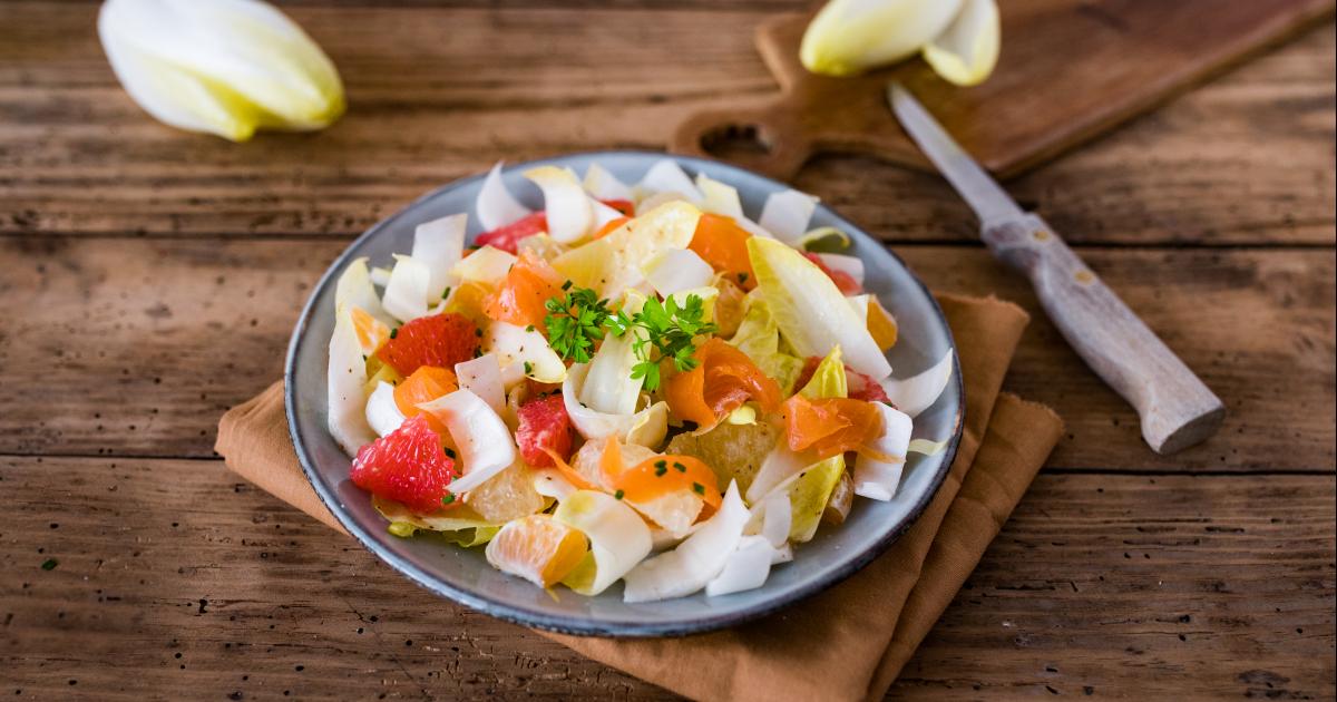 Salade croquante aux endives, agrumes et saumon fumé | Recette Prince ...